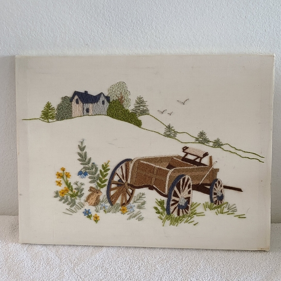 Vintage | Wall Decor | Completed Crewel Embroidery | Poshmark